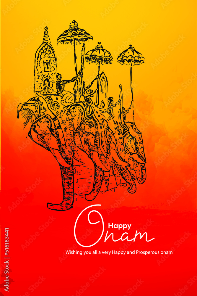 Background for happy onam festival south india Vector Stock Vector ...