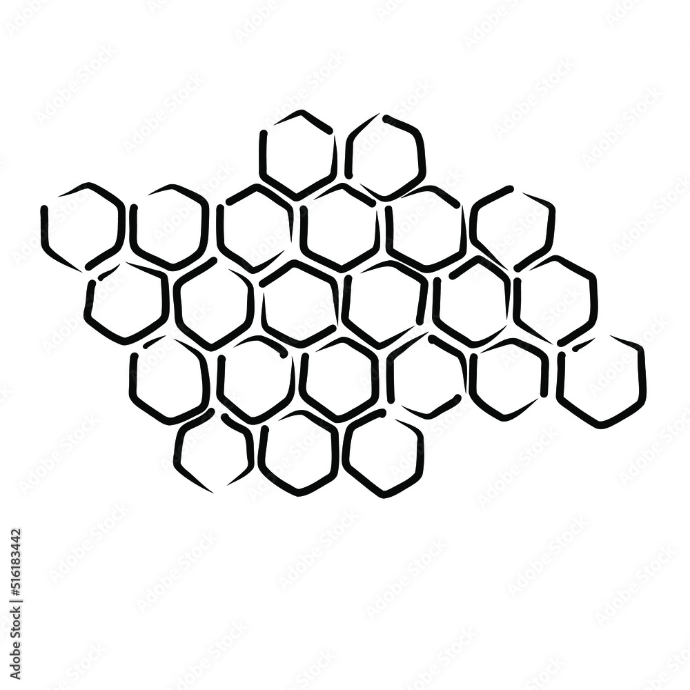 Bee Honeycomb Black And White