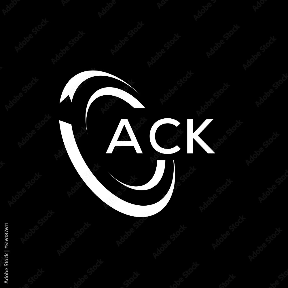 ACK letter logo design. ACK creative initials vector letter logo ...