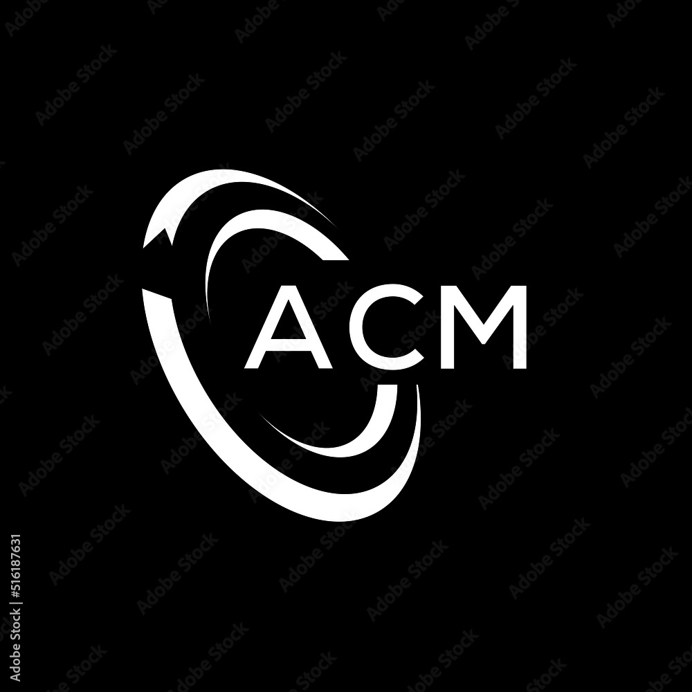 ACM letter logo design. ACM creative initials vector letter logo ...