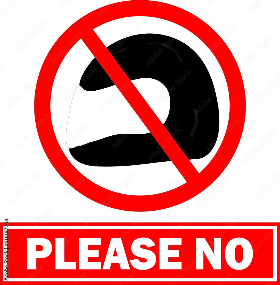 no helmet allowed sign Stock Vector | Adobe Stock