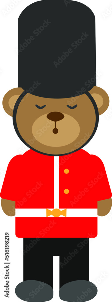 Vector illustration of bear in British army soldier form in cartoon ...