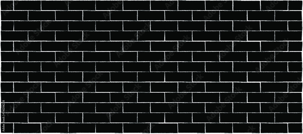 Grunge, empty background brick wall side view. Funny vector block stone ...