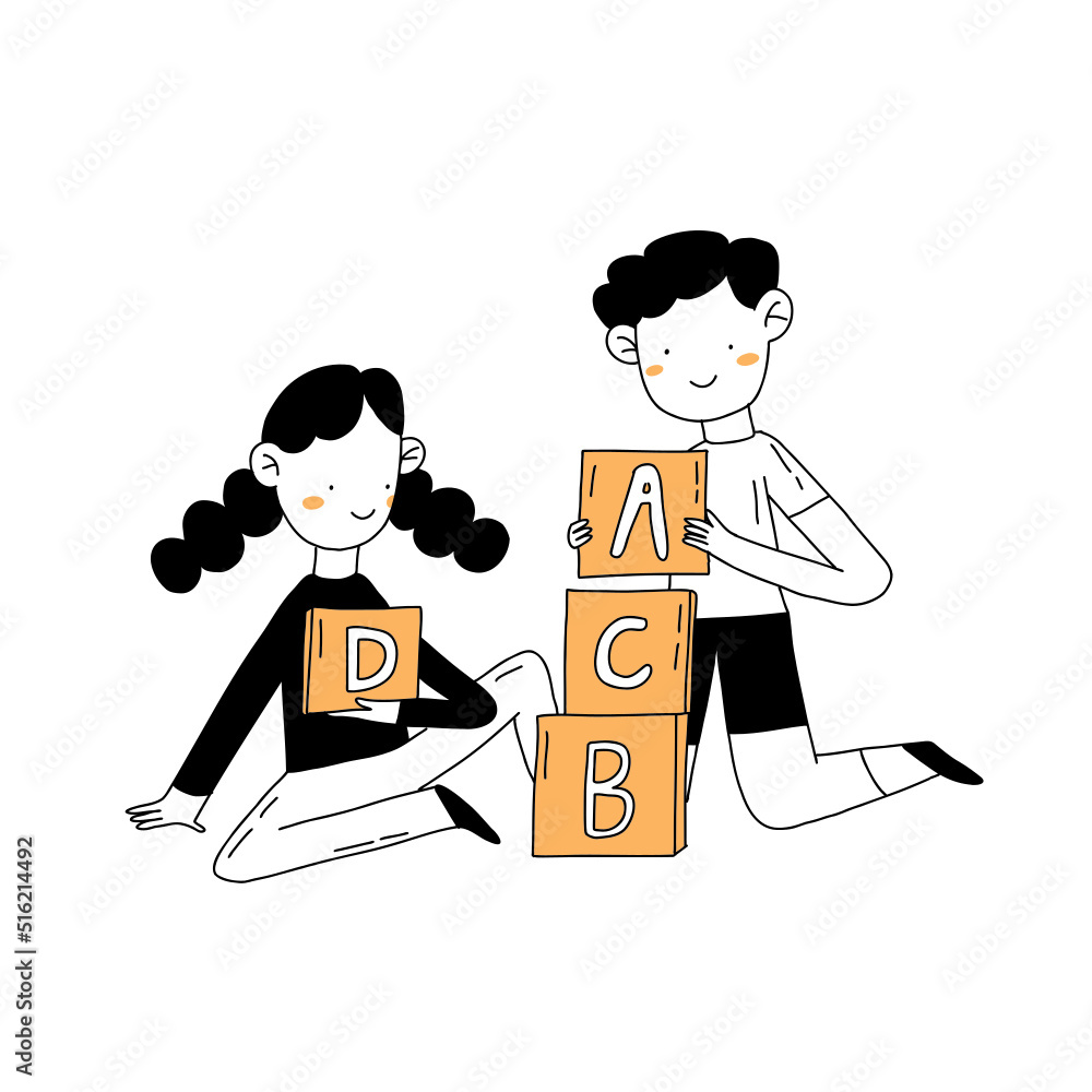 Students and education hand drawn outline design minimal vector ...