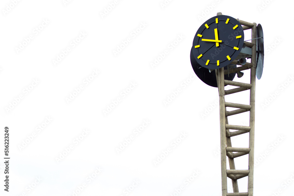 Clock tower isolated on white background. Rectorate Square icon, symbol ...