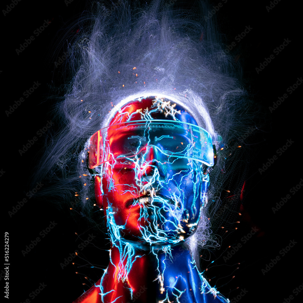 music album cover, abstract silhouette demon Stock Illustration | Adobe ...