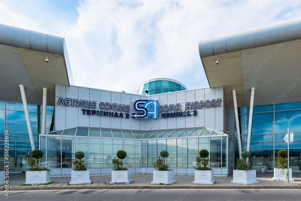 Sofia, Bulgaria - July 2022: Sofia Airport architecture in Bulgaria ...