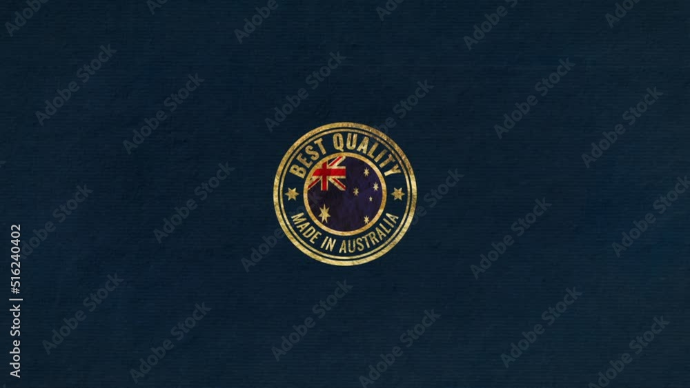 Made in Australia. Symbol of Quality and Origin Gold Gilded Stamp ...