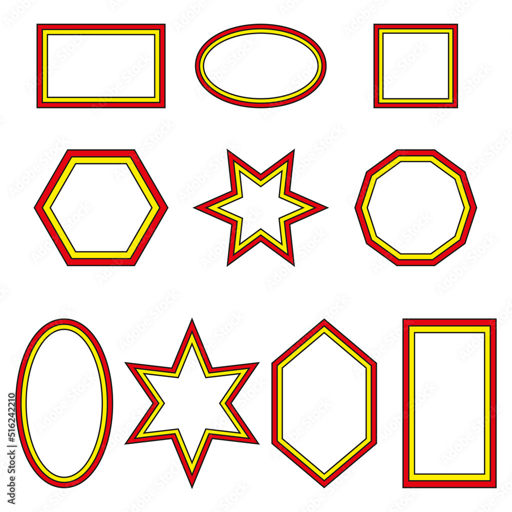 set frames. Simple frames in sketch style. Vector illustration. Stock ...