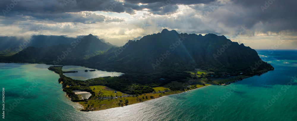 Kualoa Ranch Drone Views Stock Photo | Adobe Stock