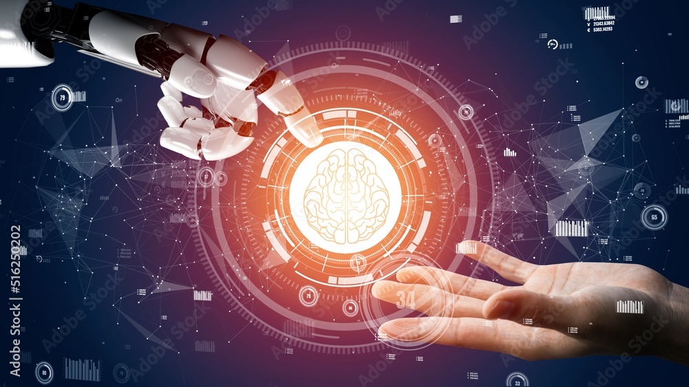 Futuristic robot artificial intelligence revolutionary AI technology ...