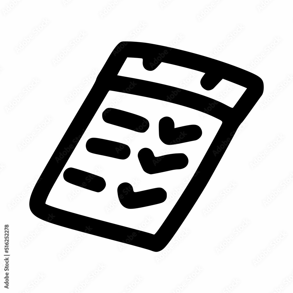 single paper page with checklist mark icon hand drawn doodle outline ...