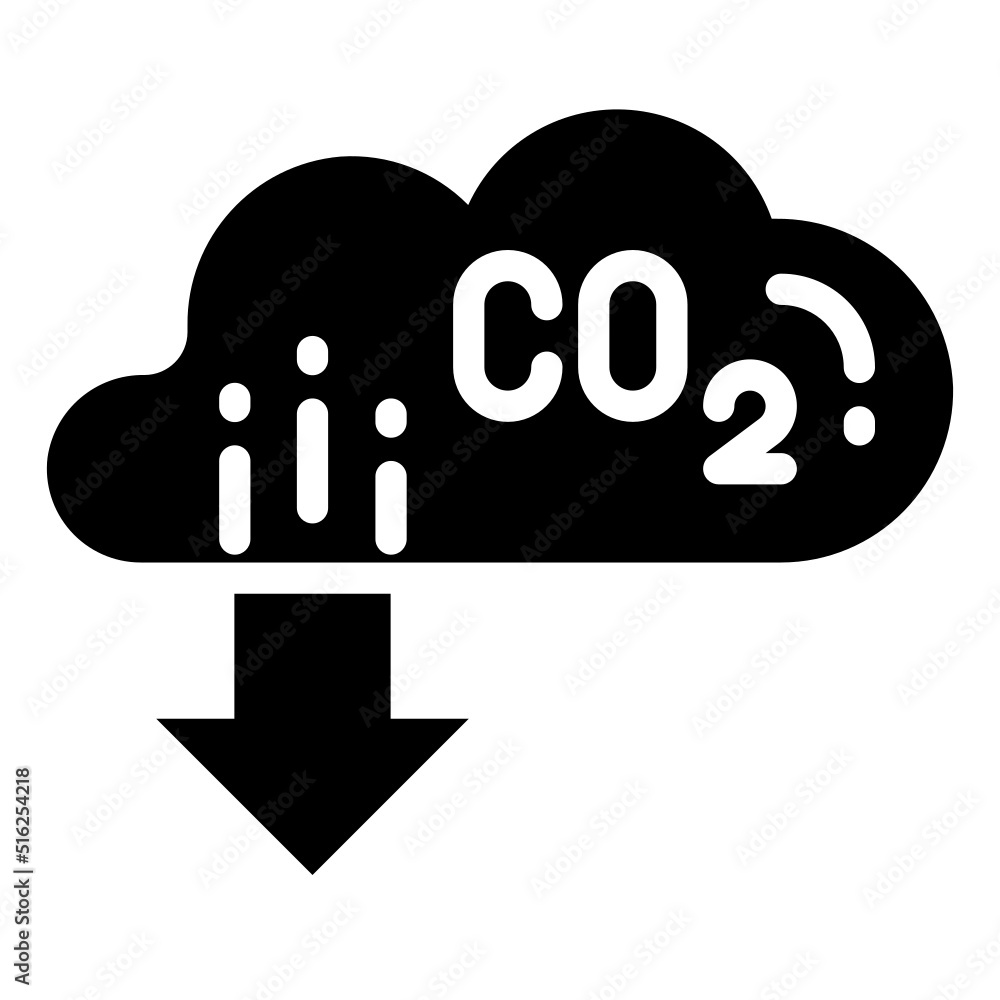 decarbonisation glyph icon Stock Vector | Adobe Stock