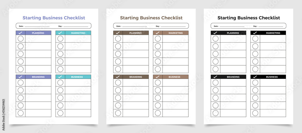 starting business checklist page template ready to print Stock Vector ...