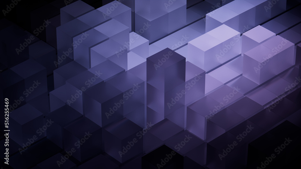 Blue and Violet, Contemporary Tech Background. 3D Render. Stock ...