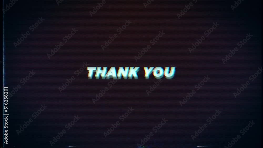 THANK YOU text glitch effects concept for video games screen. THANK YOU ...