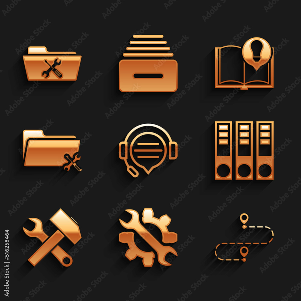 Vecteur Stock Set Headphones with speech bubble chat, Wrench and gear ... Vecteur Stock Set Headphones with speech bubble chat, Wrench and gear ...