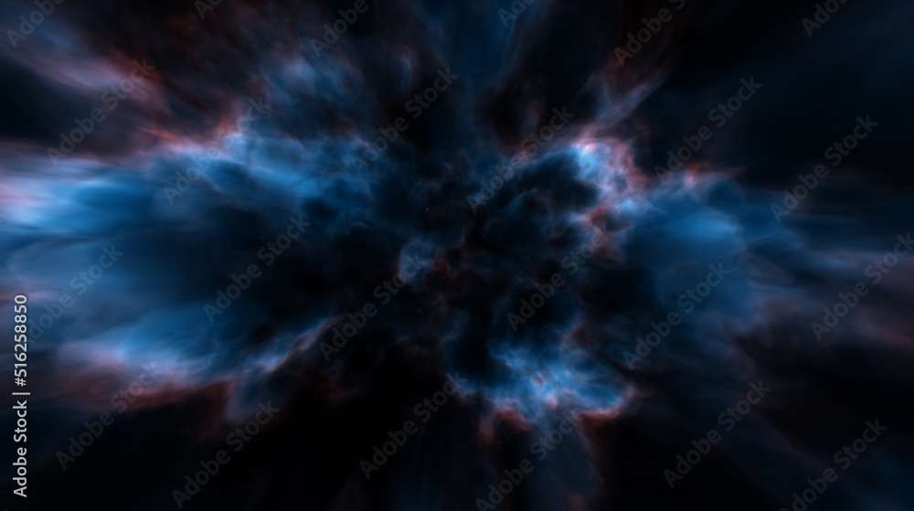 Planetary nebula in space. Cloud of ionized gas, collapse of star ...