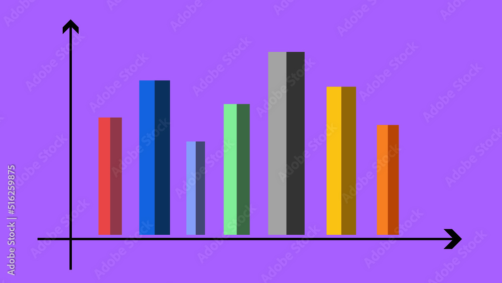 Colorful bar graph representation animation. Easy to use infographics. 3d Chart. 3d Bar graph ...