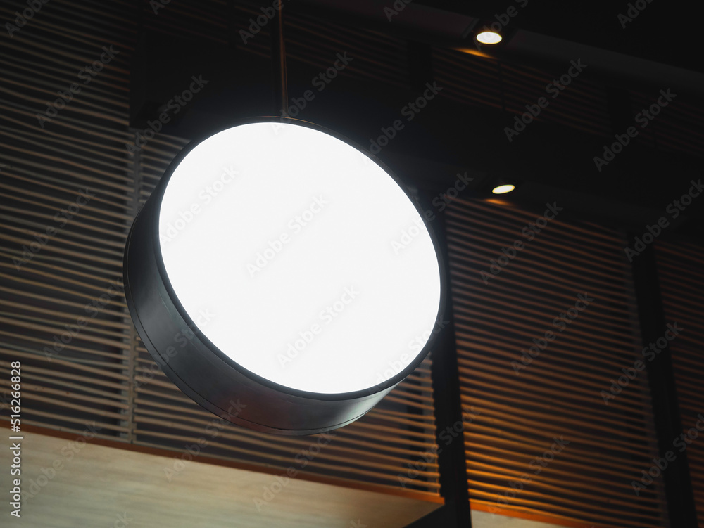Mock up Signage Circle light box shop Logo sign Identity Stock ...