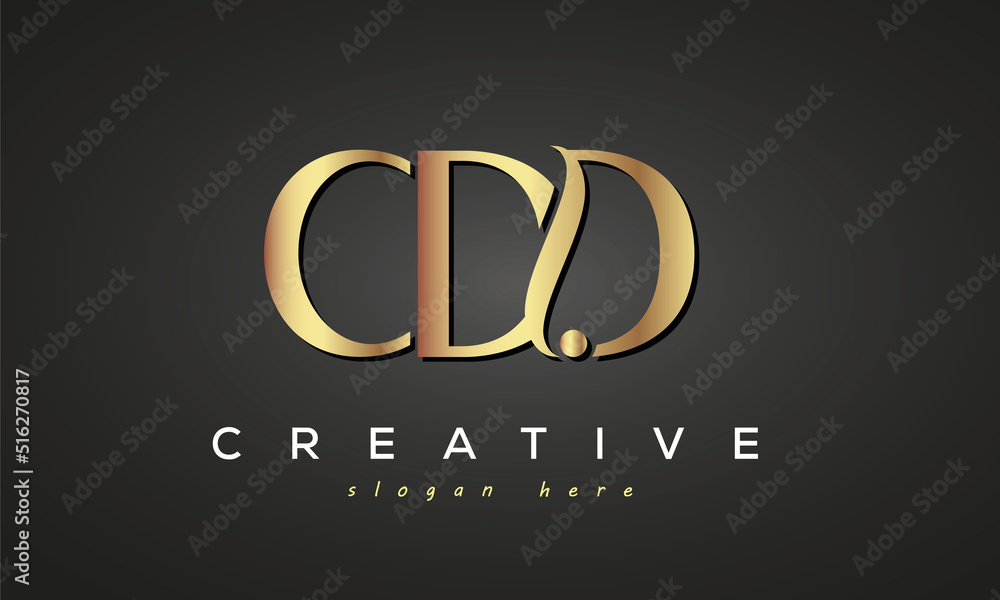 CDD creative luxury stylish logo design with golden premium look ...
