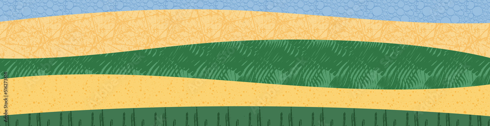 Abstract farm field collage background. Agro land backdrop, farmland ...