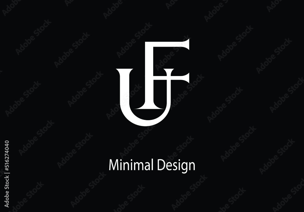 Alphabet letter UF logo design line art Stock Vector | Adobe Stock