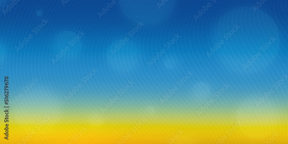 Blue yellow sunsen sky gradient background blank. Horizontal banner or ...