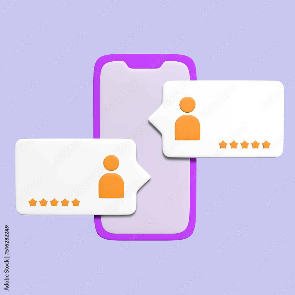 Stylized 3D Testimonial Template Front View Stock Illustration | Adobe ...