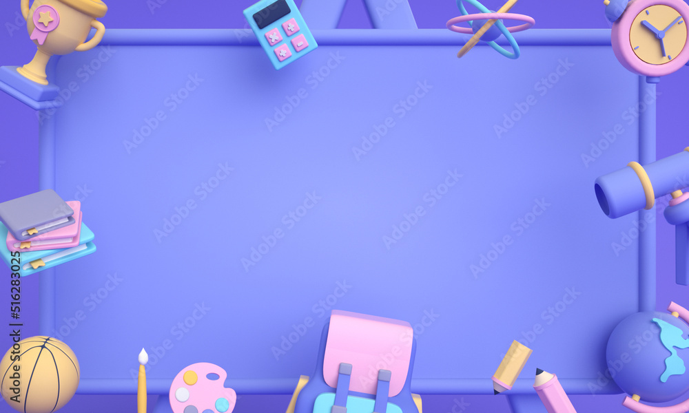 Welcome back to school for kids or student education post background ...