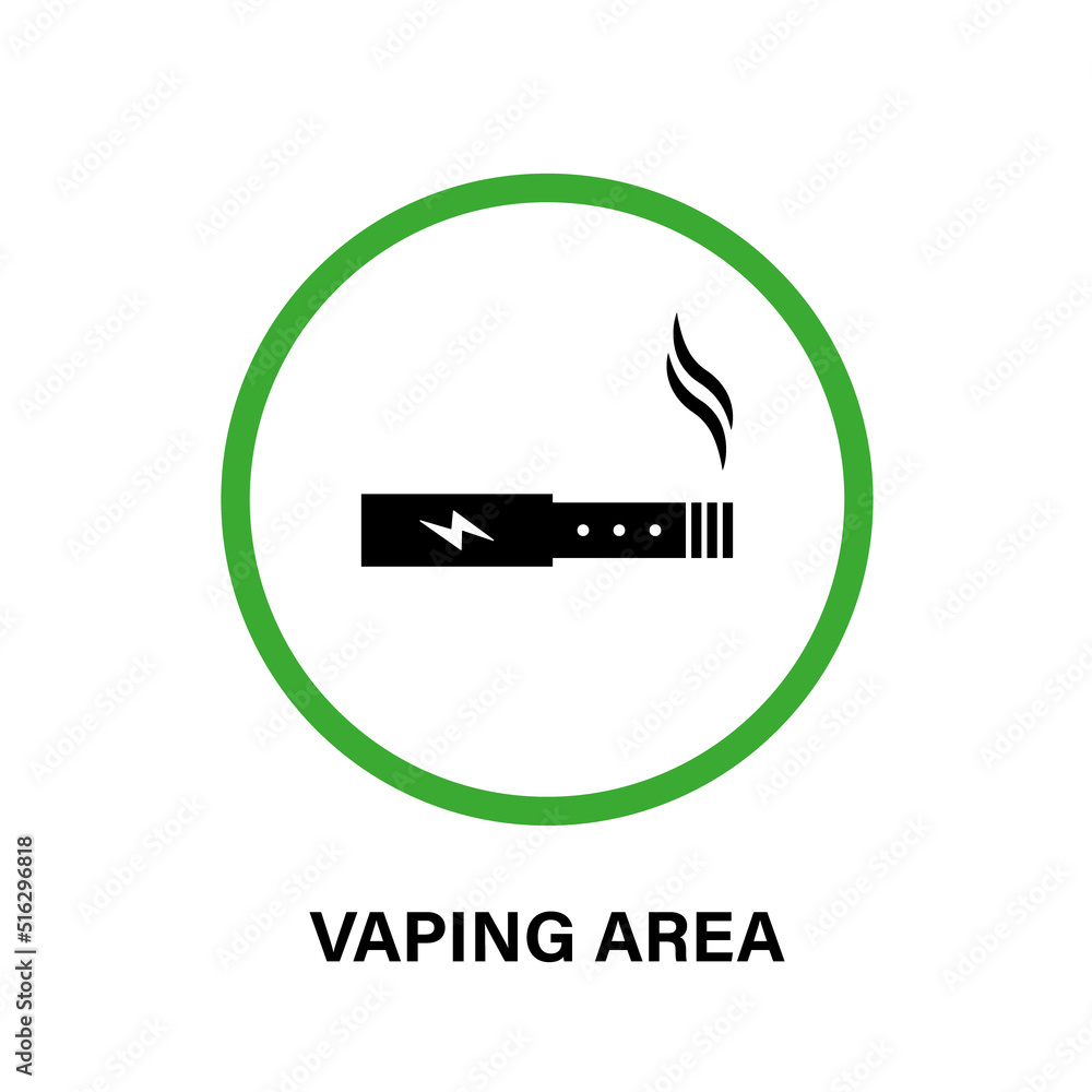 Vape Zone Place Symbol. Smoke Electronic Cigarette Zone Silhouette Icon ...
