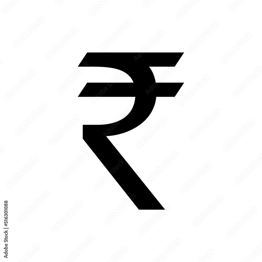 Indian rupee currency sign isolated on white background. Vector Stock ...