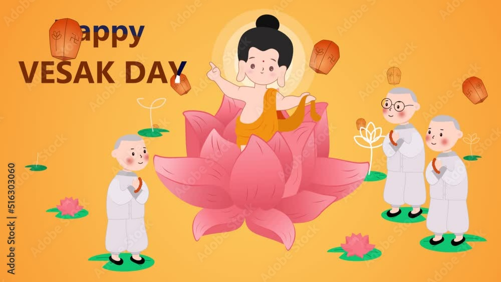 vesak, holiday, religious, buddhism, lotus, monk, happy vesak day ...