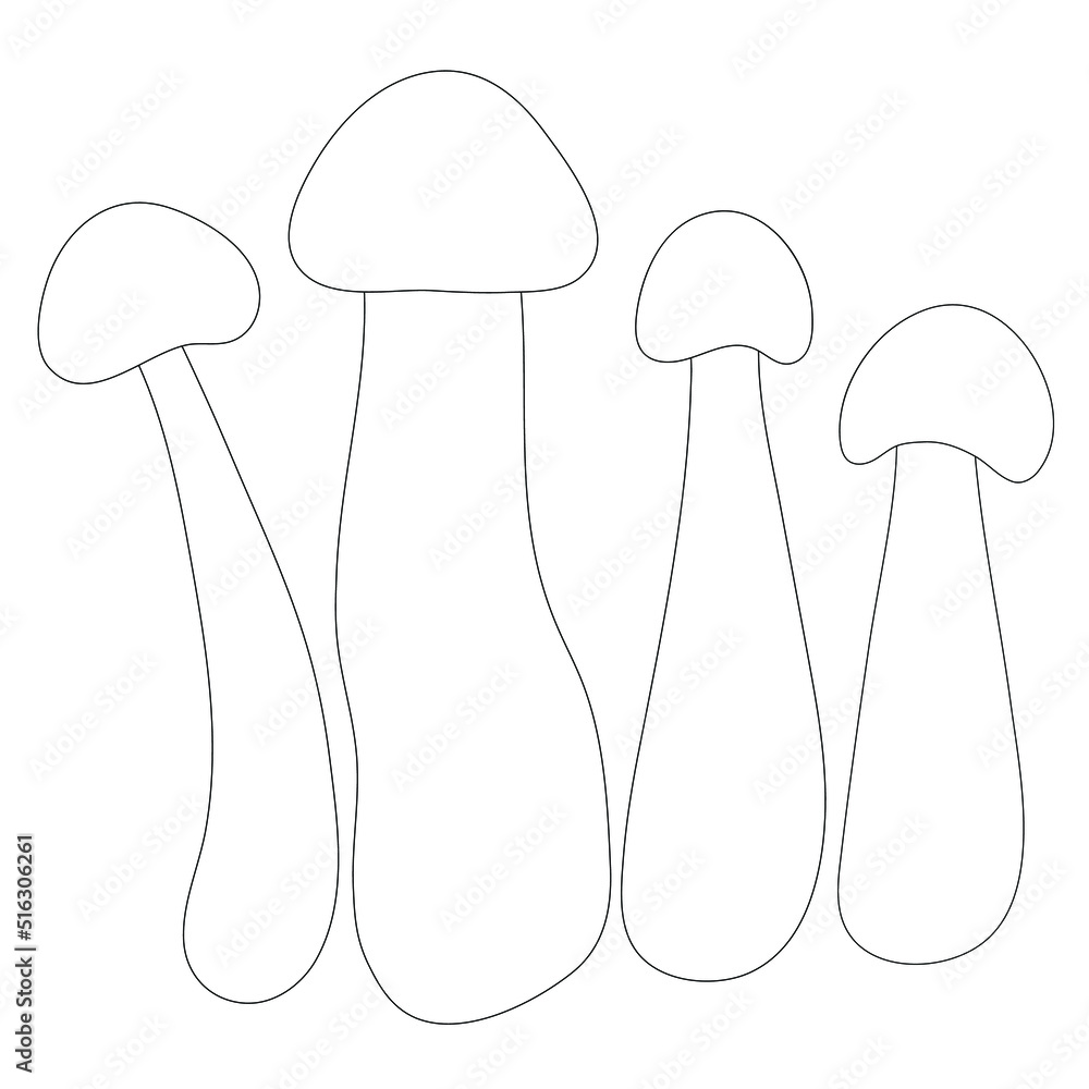 Set of mushrooms vector simple illustration isolated on white ...