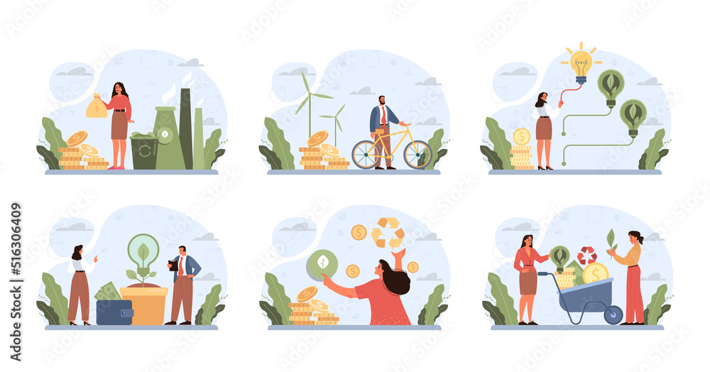 Save energy and save money concept set. Idea of reducing energy Stock ...