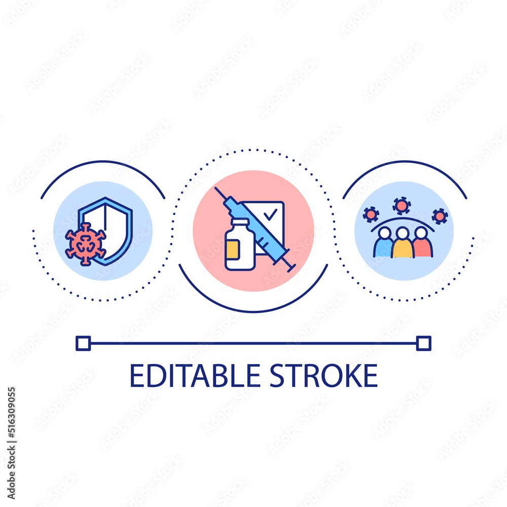 Vaccination loop concept icon. Boost immunity. Public health protection ...