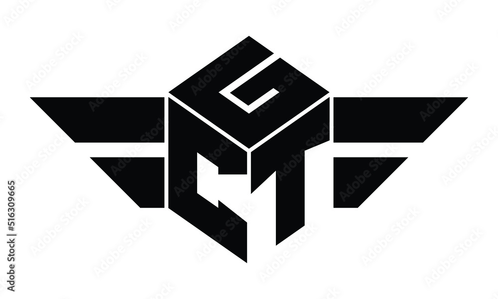 GCT three letter gaming logo in polygon cube shape logo design vector ...