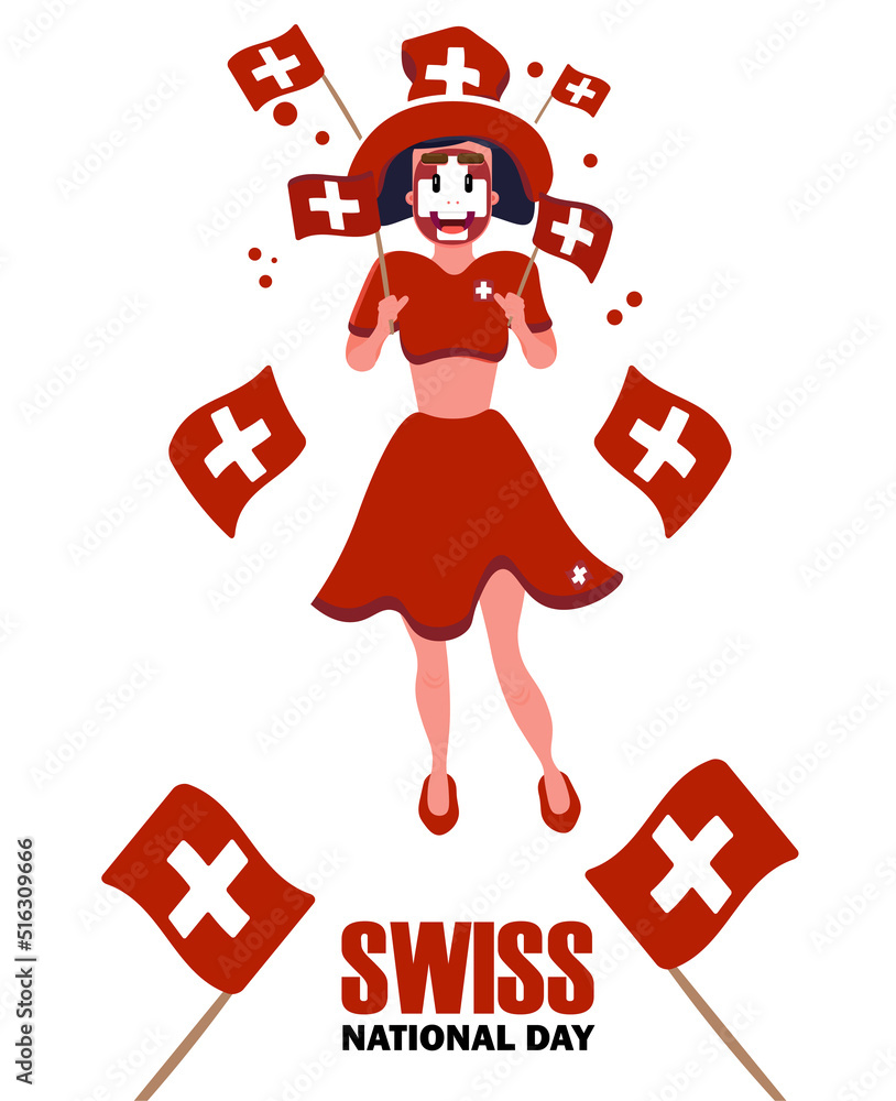 swiss girl on swiss national day. Swiss. Switzerland Day. Swiss ...
