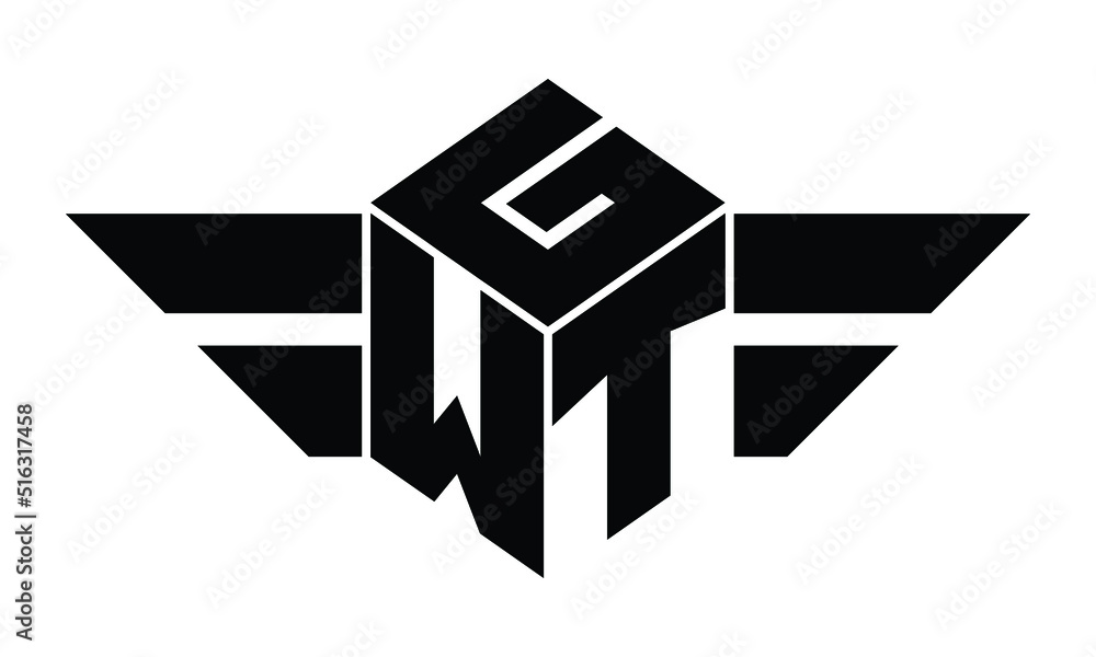GWS three letter gaming logo in polygon cube shape logo design vector ...