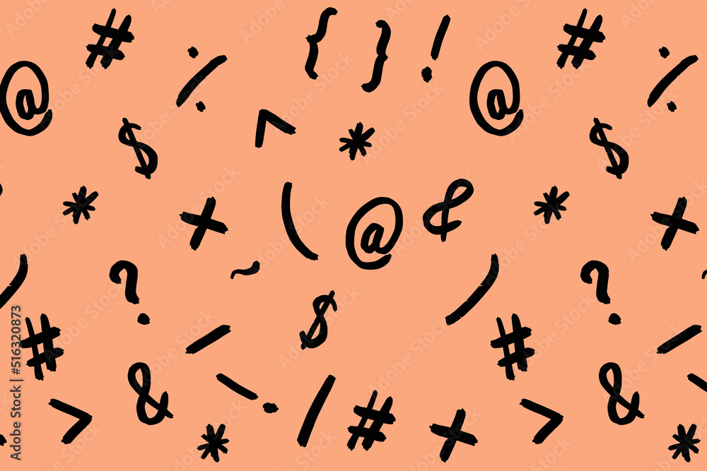 pattern with the image of keyboard symbols. Punctuation marks. Template ...