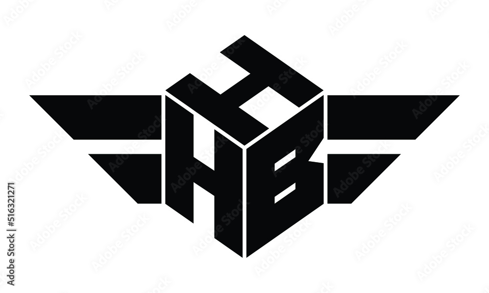 HHB three letter gaming logo in polygon cube shape logo design vector ...