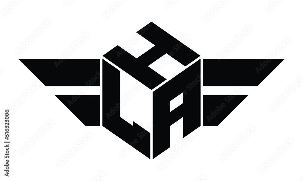 Vetor do Stock: HLA three letter gaming logo in polygon cube shape logo ...