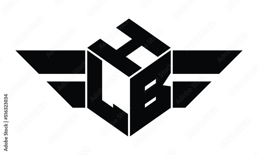 HLB three letter gaming logo in polygon cube shape logo design vector ...