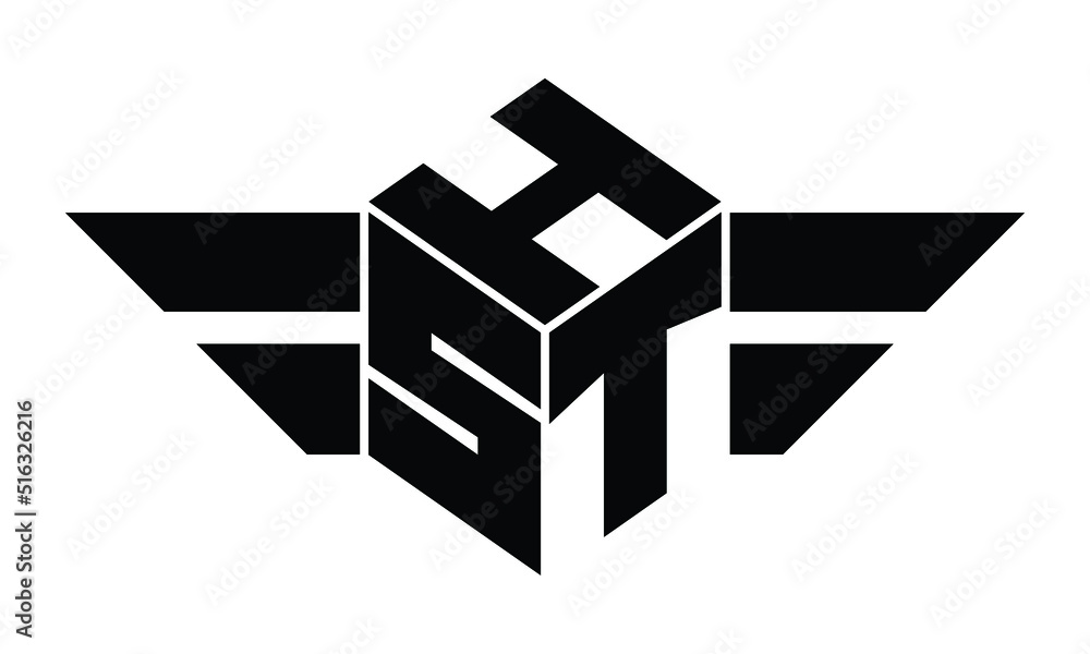 HST three letter gaming logo in polygon cube shape logo design vector ...