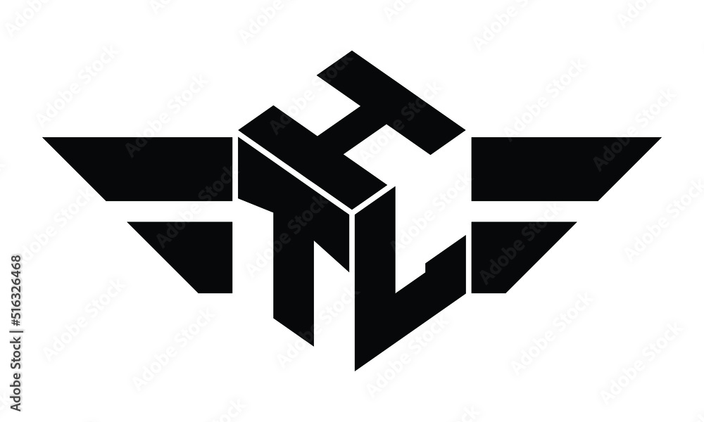 HTL three letter gaming logo in polygon cube shape logo design vector ...