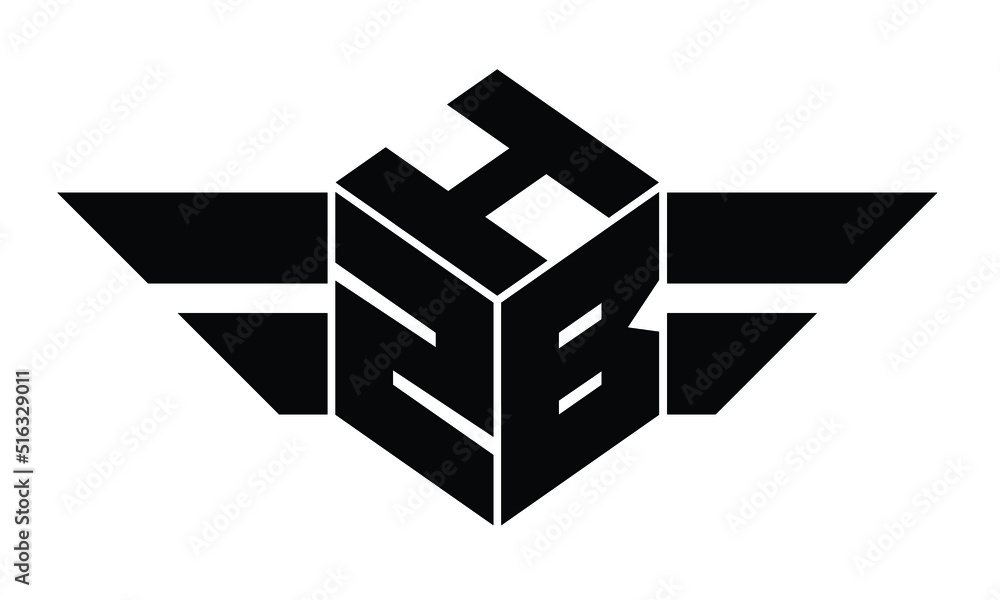 HZB three letter gaming logo in polygon cube shape logo design vector ...