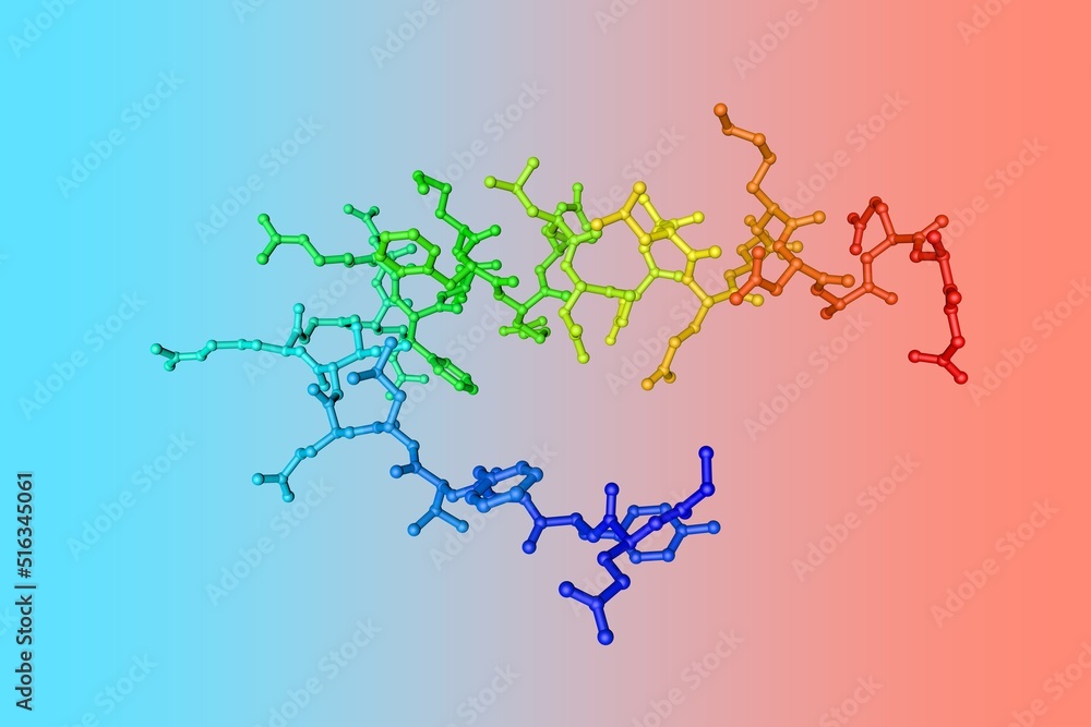 Structure Of P53 Tumor Suppressor Molecular Model On Colorful