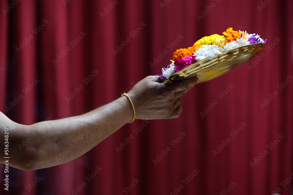 Daily puja at Bhaktivedanta Manor Stock Photo | Adobe Stock
