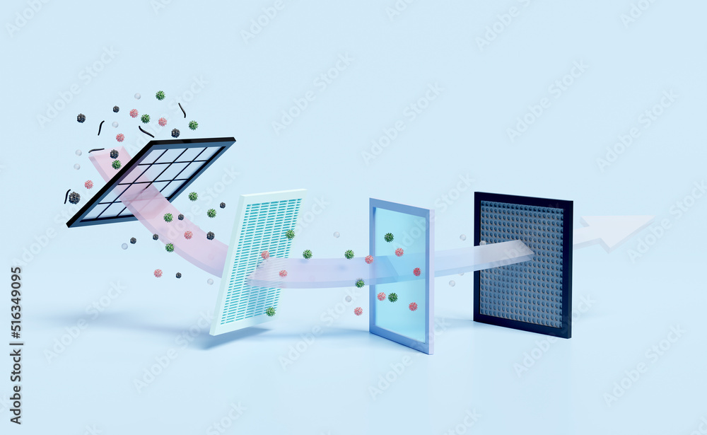 air filter layer and ventilate shows 3d, dust filter layer for air ...