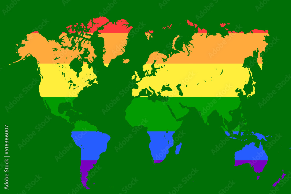 World Map with different Colours, Shadows and Shape in 3D optics Stock ...